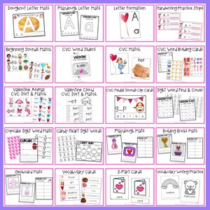 Valentines Day Homeschool Printables Kindergarten Math, Reading ...