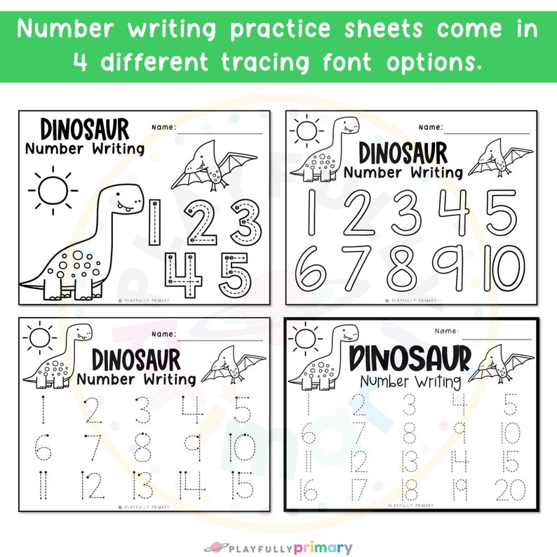 Dinosaur Counting Activities Preschool Counting to 10, Dinosaur ...
