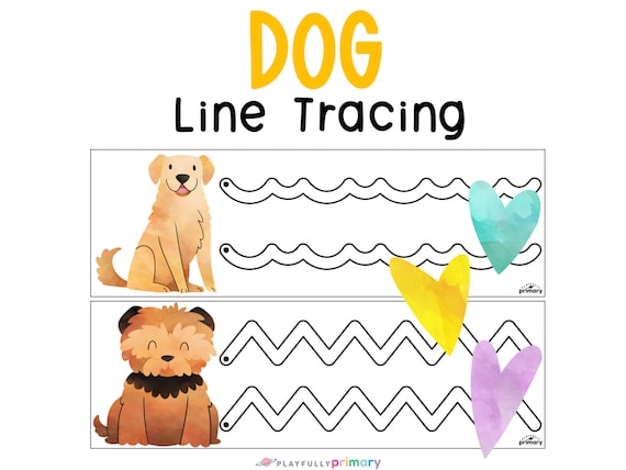 Dog Line Tracing Cards Fine Motor Tracing Activities - Etsy
