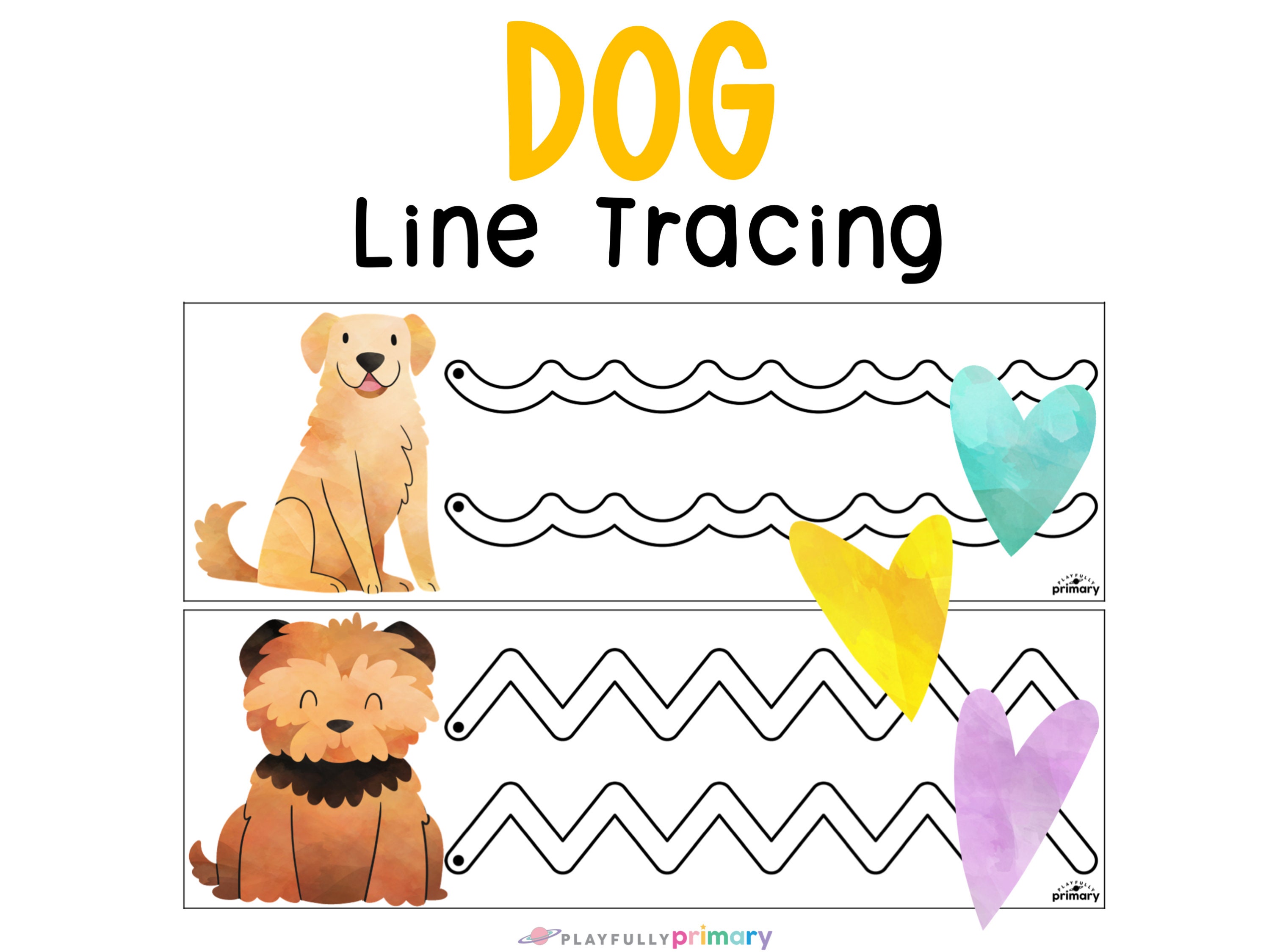 Dog Line Tracing Cards Fine Motor Tracing Activities Preschool Tracing ...