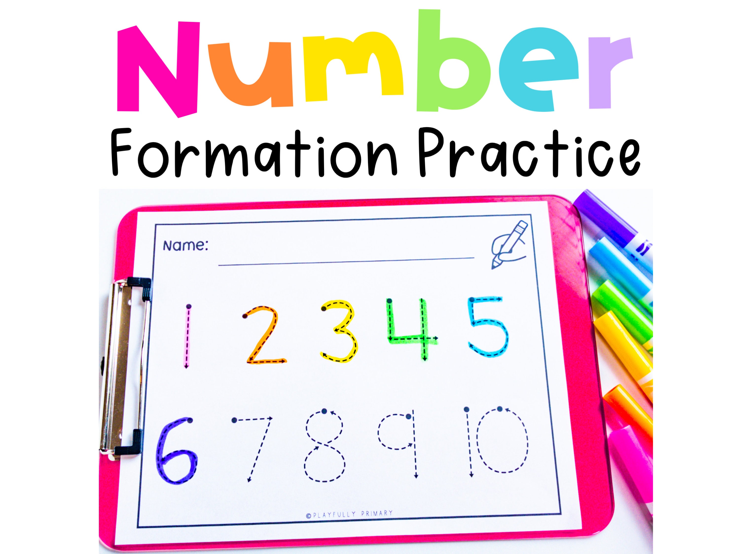 Number Tracing 1–10 Worksheets With Arrows | Printable Preschool ...