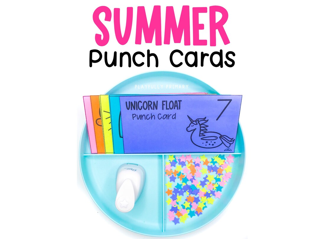 Fine Motor Hole Punch Summer Preschool Printables, Montessori Summer ...
