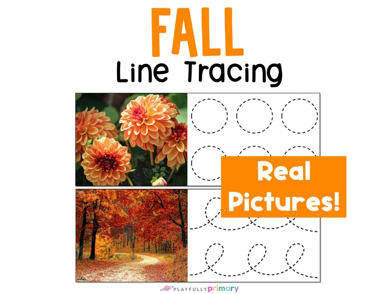 Fall Tracing Worksheets, Tracing Lines and Shapes, Fall Preschool ...