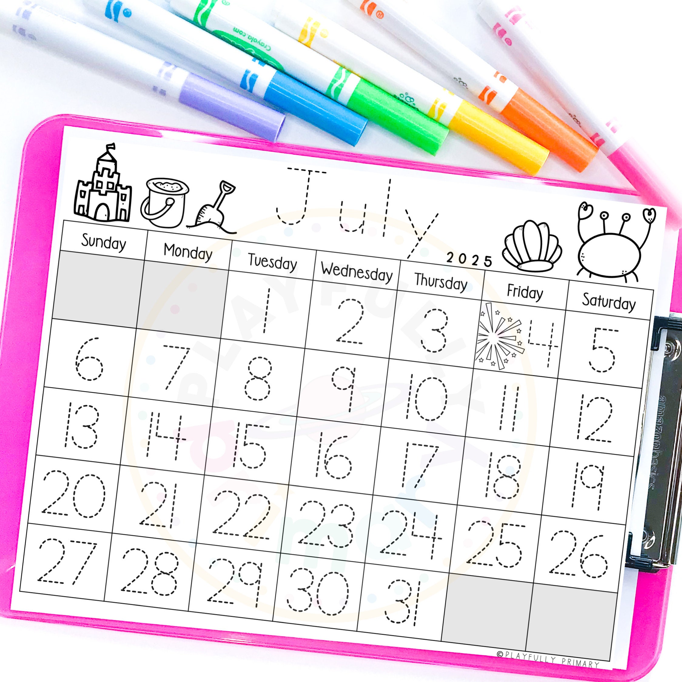July Calendar 2026 Printable Calendar Tracing Worksheets, Calendar ...