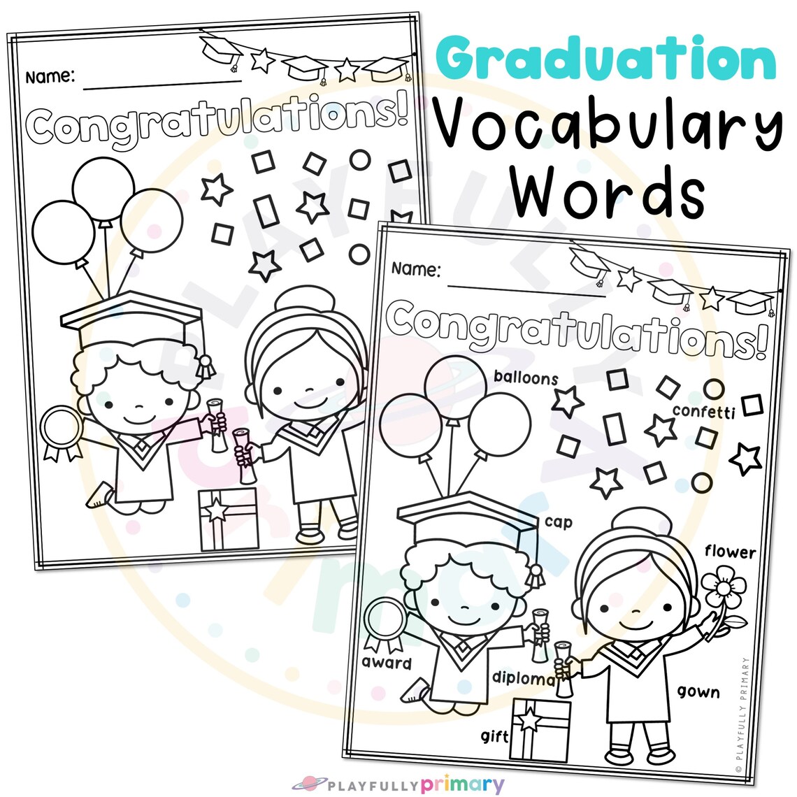 Graduation Coloring Sheet, Kindergarten Graduation Coloring Page, End ...
