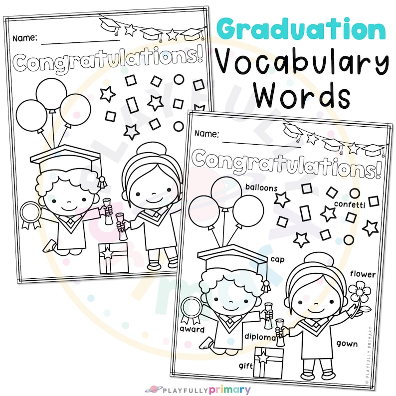 Graduation Coloring Sheet, Kindergarten Graduation Coloring Page, End ...