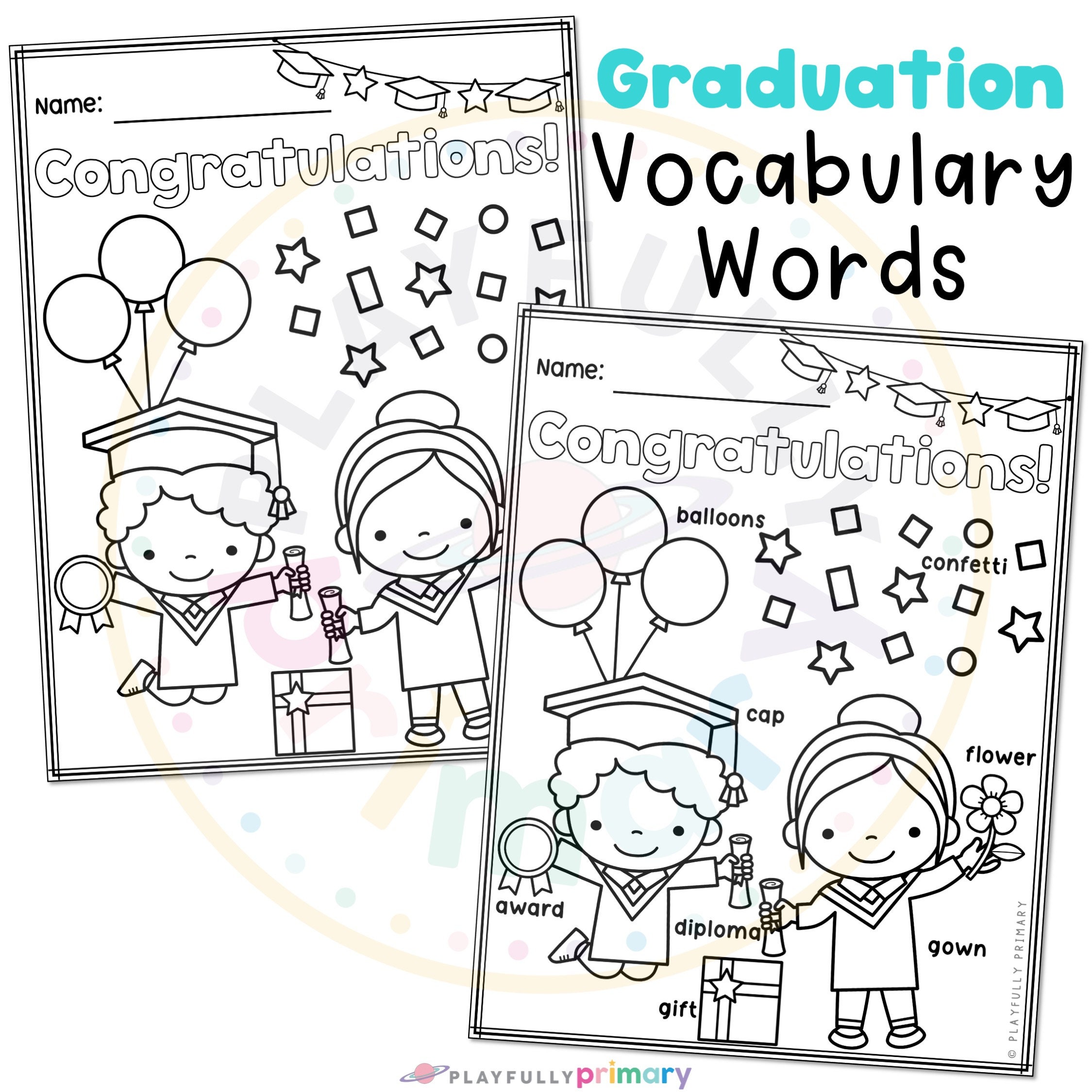 Graduation Coloring Sheet, Kindergarten Graduation Coloring Page, End ...