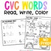 CVC Words Worksheets for Kindergarten and Preschool Phonics Activities ...