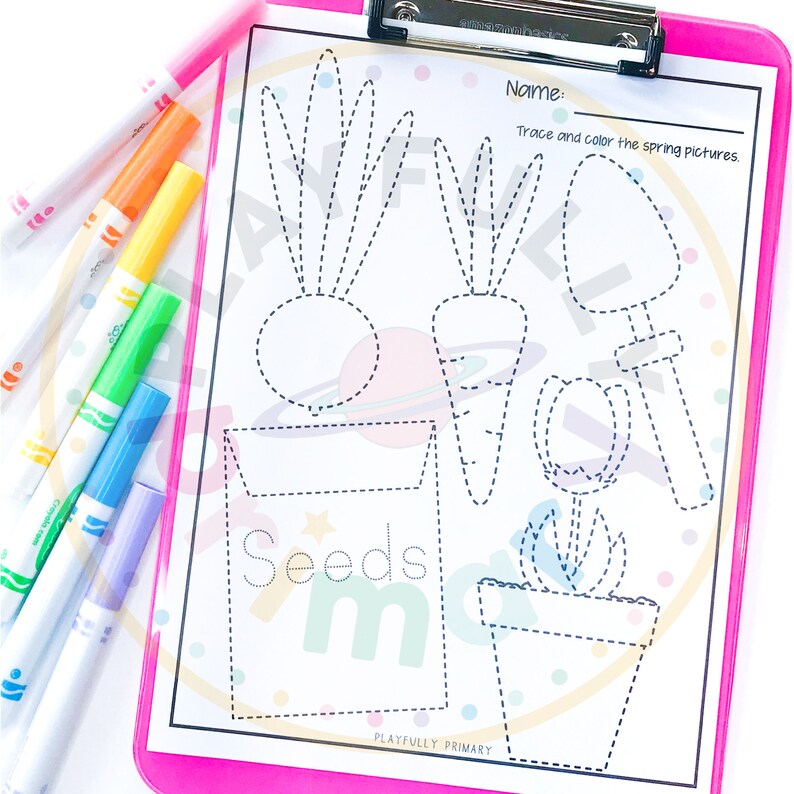 Spring Tracing Worksheets - Spring Coloring Pages for Kids - Spring ...
