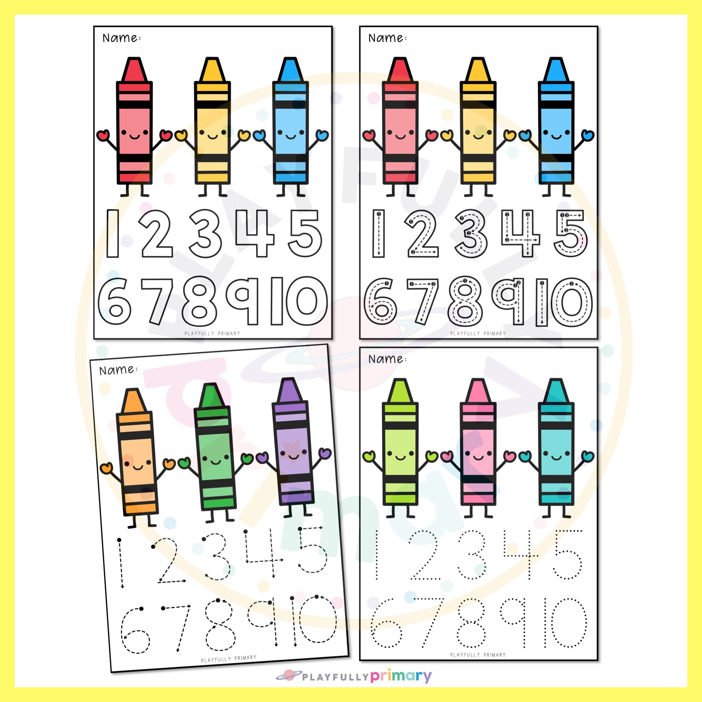 Coloring Pages for Kids Number Worksheets for Preschool + Kindergarten ...