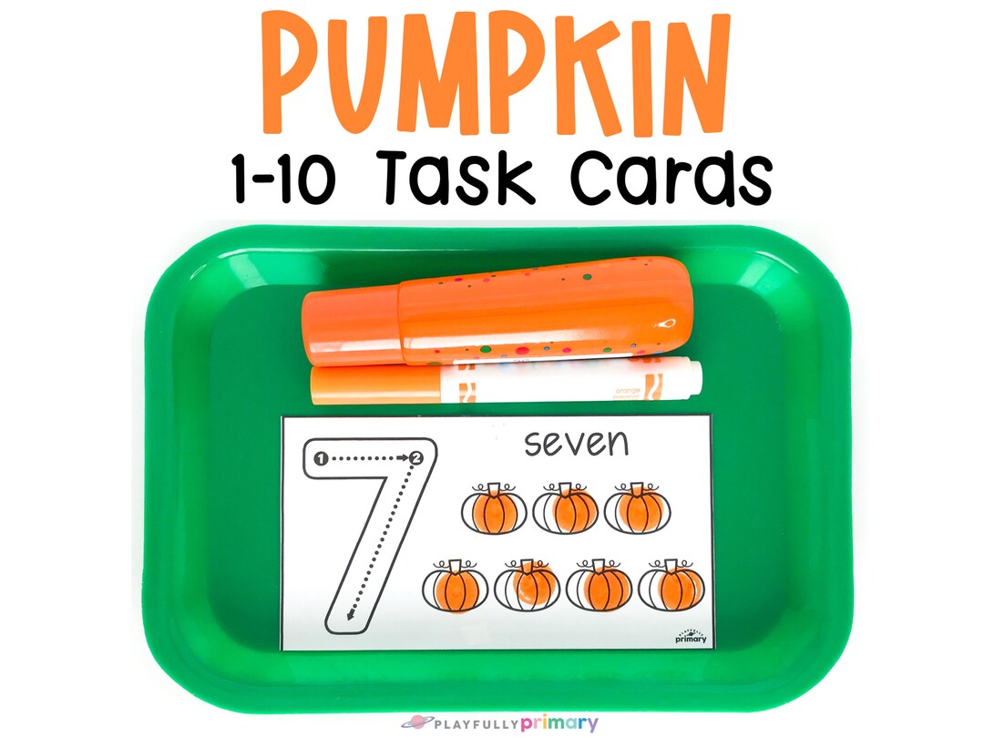 Pumpkin Dot Marker Printables, Numbers 1-10 Pumpkin Mini Eraser Task ...