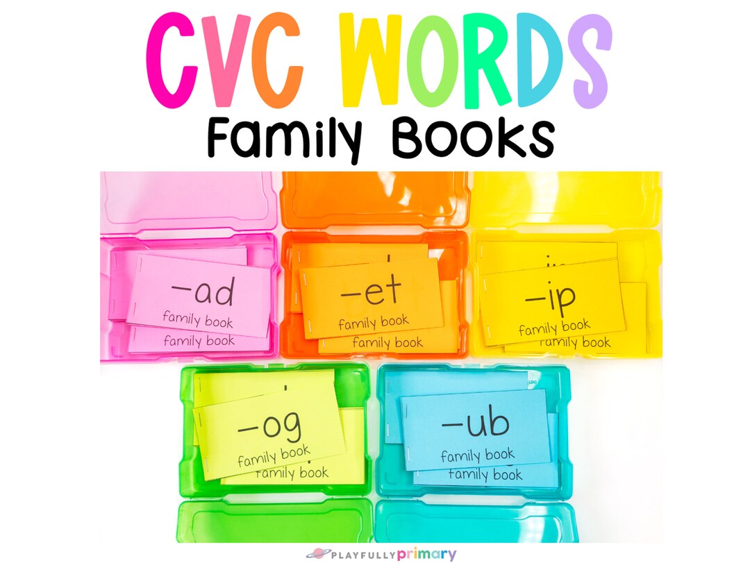 CVC Word Family Phonics Books, Montessori Pink Series Language Work - Etsy