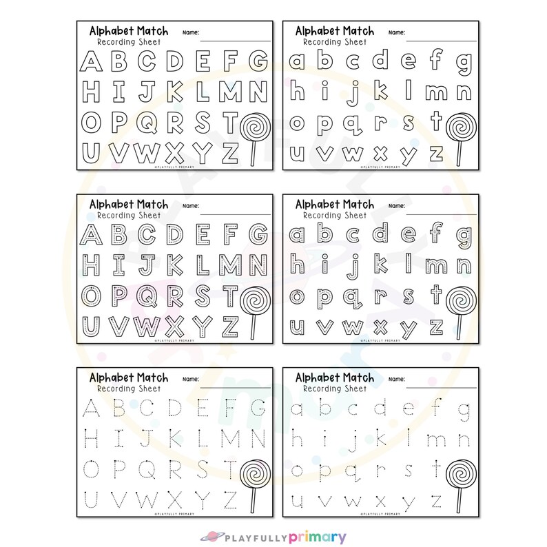 Alphabet Matching Cards, Beginning Sounds Match, Letter Matching ...