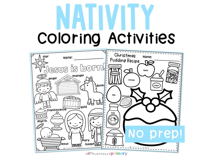 Nativity Coloring Pages, Christian Christmas Activity Pages, Nativity ...