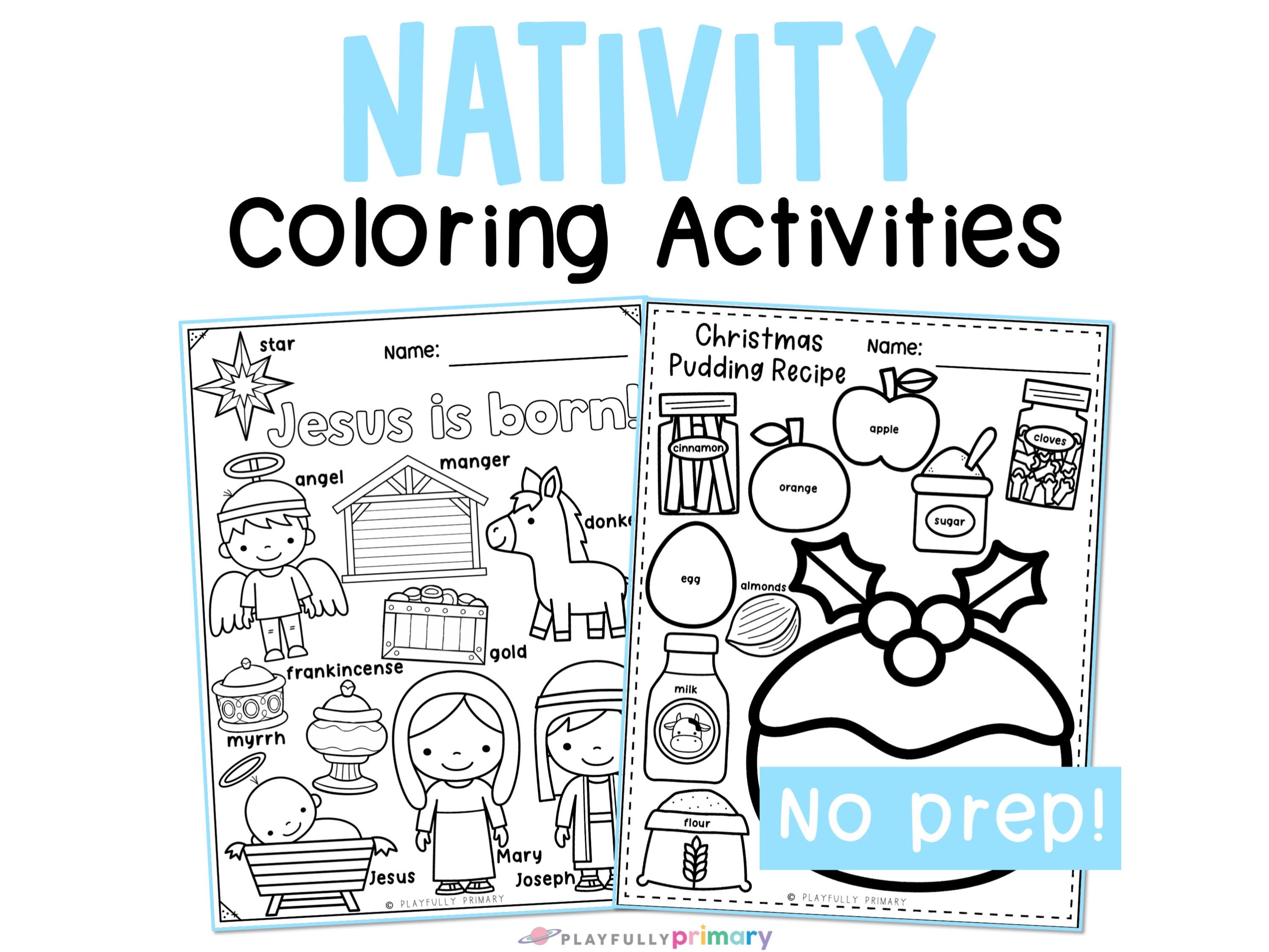 Nativity Coloring Pages, Christian Christmas Activity Pages, Nativity ...