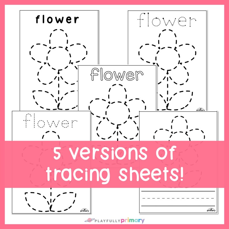 Spring Tracing Worksheets for Preschool, Spring Homeschool Printable ...
