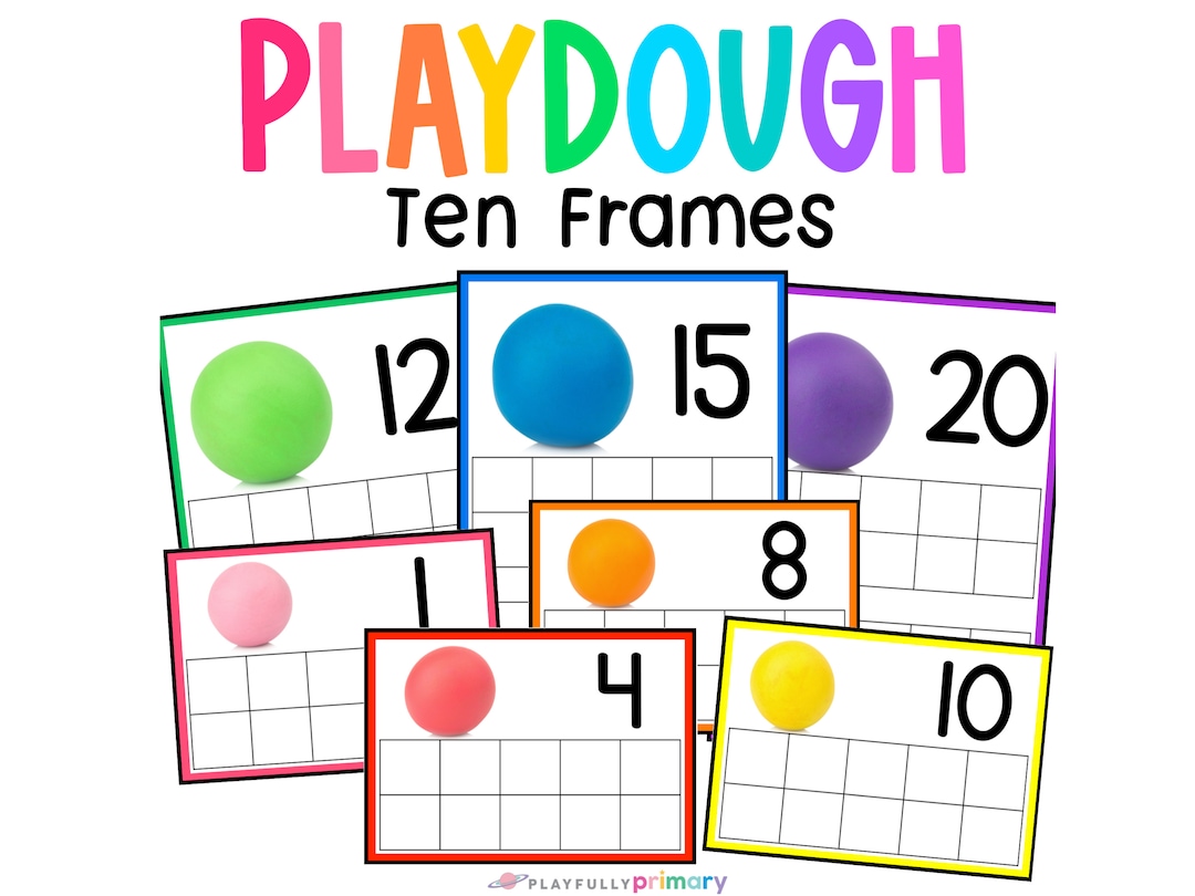 Playdough Mats With Ten Frame Numbers, Count to 10 Play Dough Mat ...