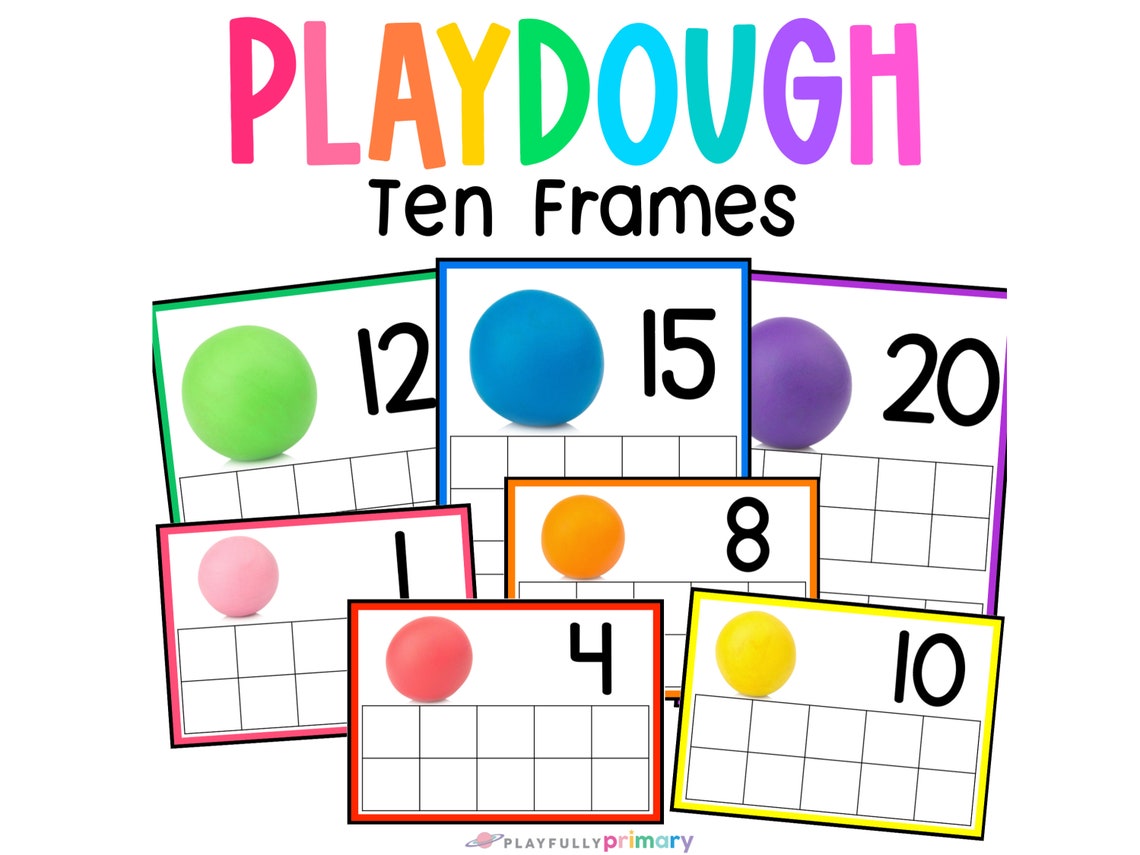 Playdough Mats With Ten Frame Numbers, Count to 10 Play Dough Mat ...