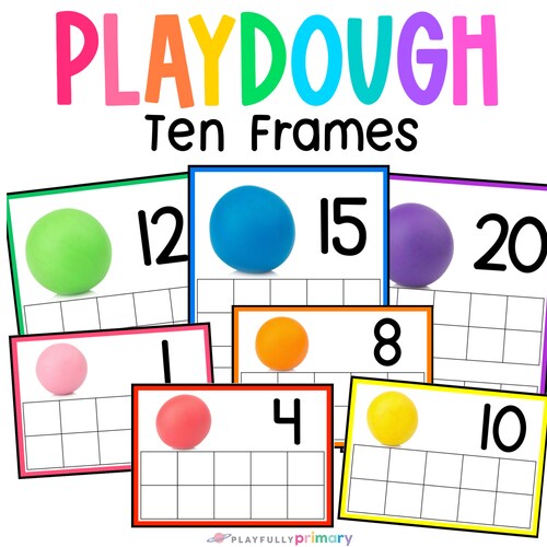 Playdough Mats With Ten Frame Numbers Count to 10 Play Dough - Etsy