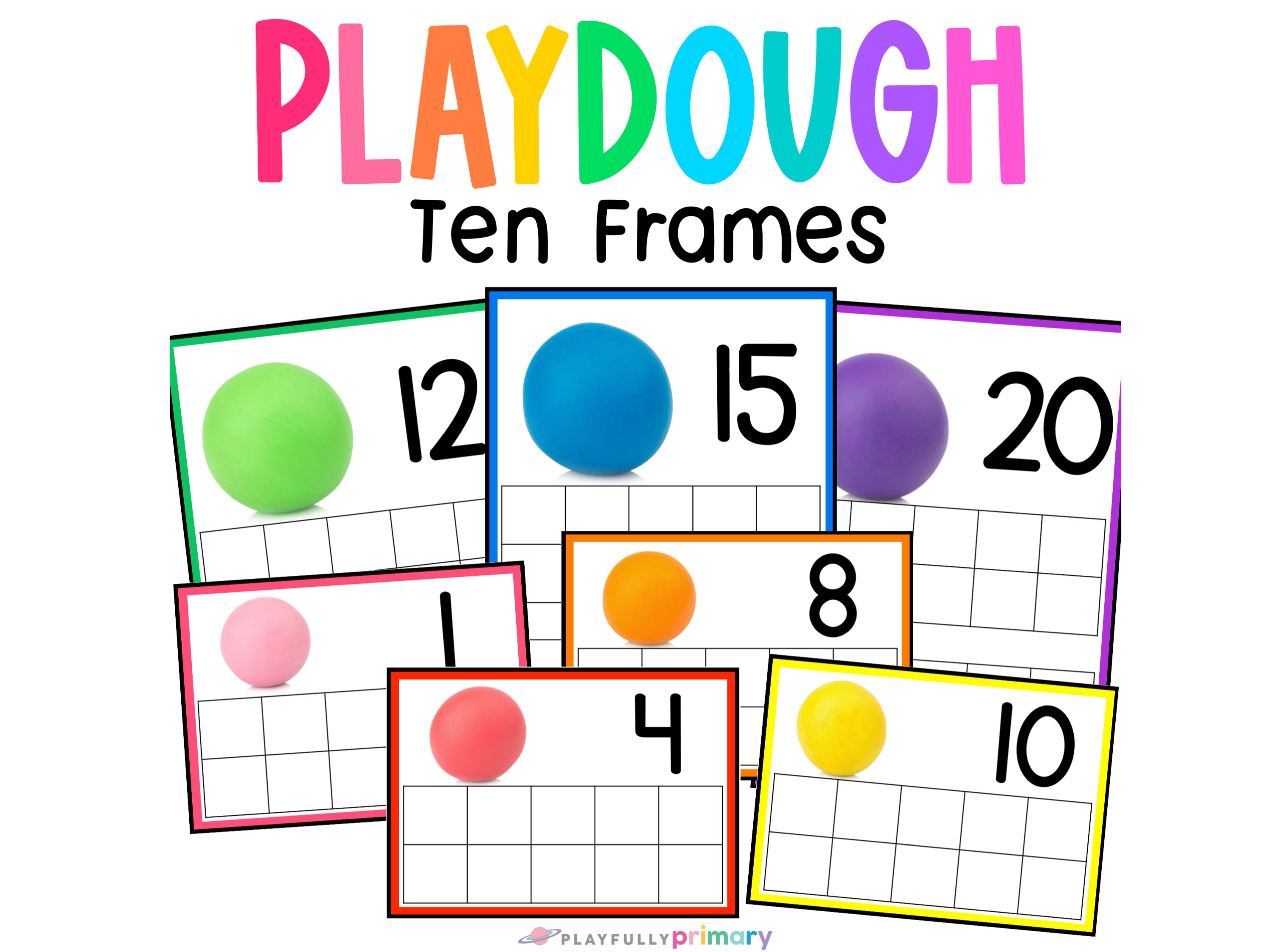 Playdough Mats With Ten Frame Numbers, Count to 10 Play Dough Mat ...