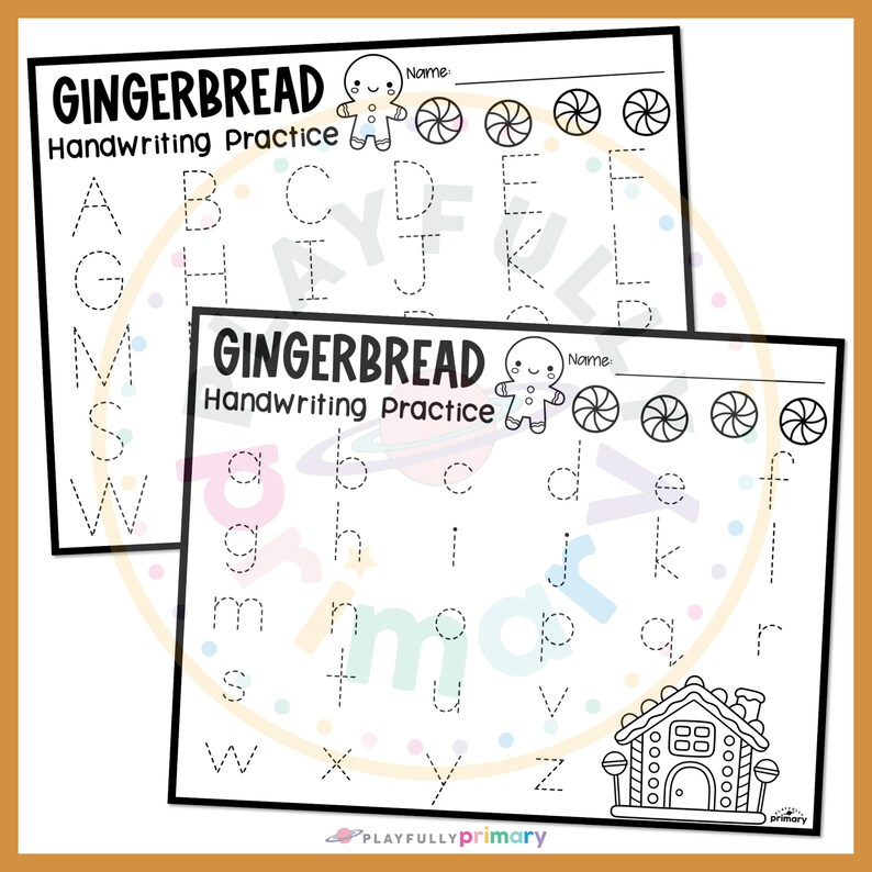 Gingerbread Man Coloring Page + Handwriting Practice for Kindergarten ...