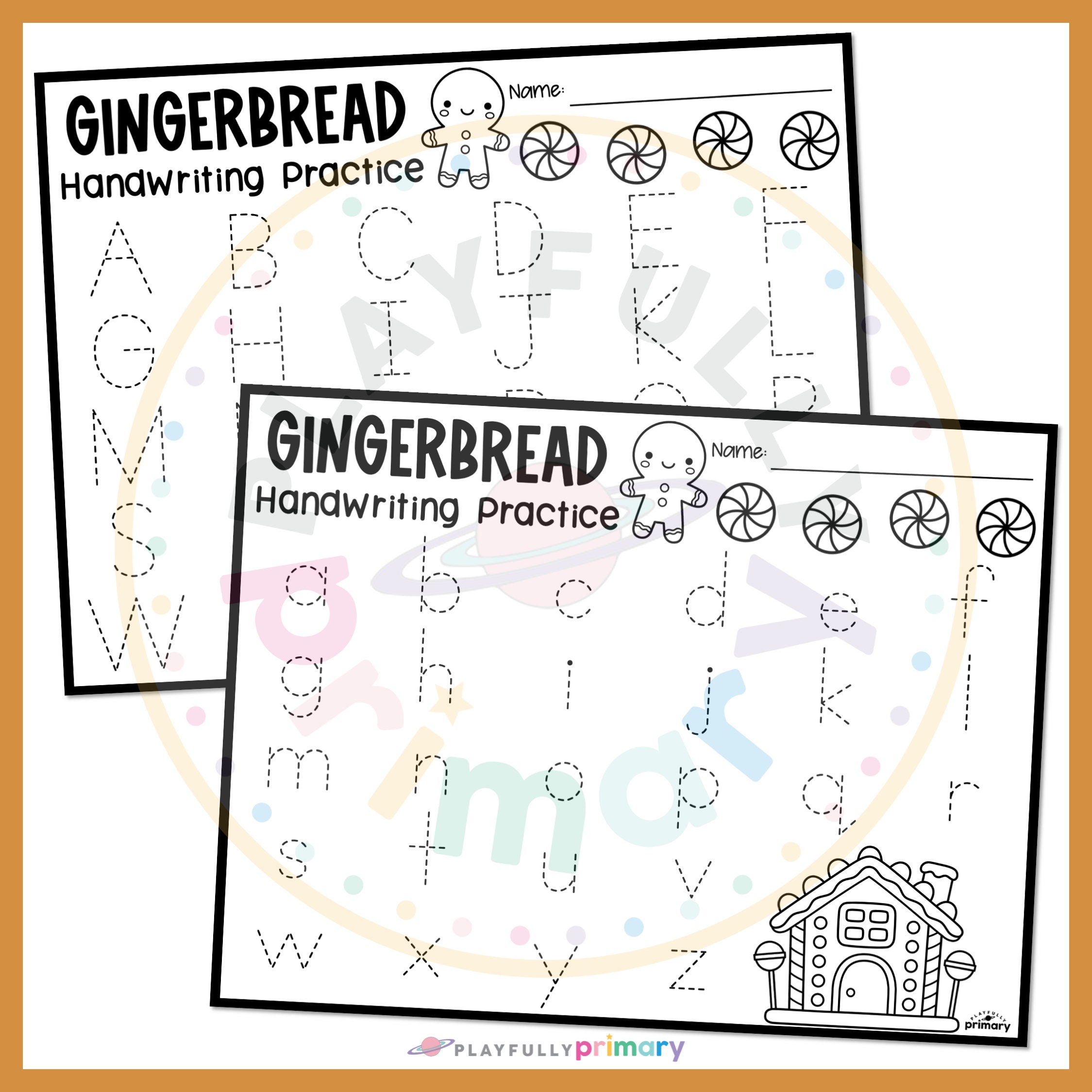 Gingerbread Man Coloring Page Handwriting Practice for - Etsy