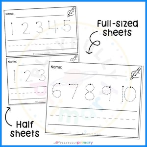 Number Worksheets for Preschool + Kindergarten Writing Practice, 1-20 ...