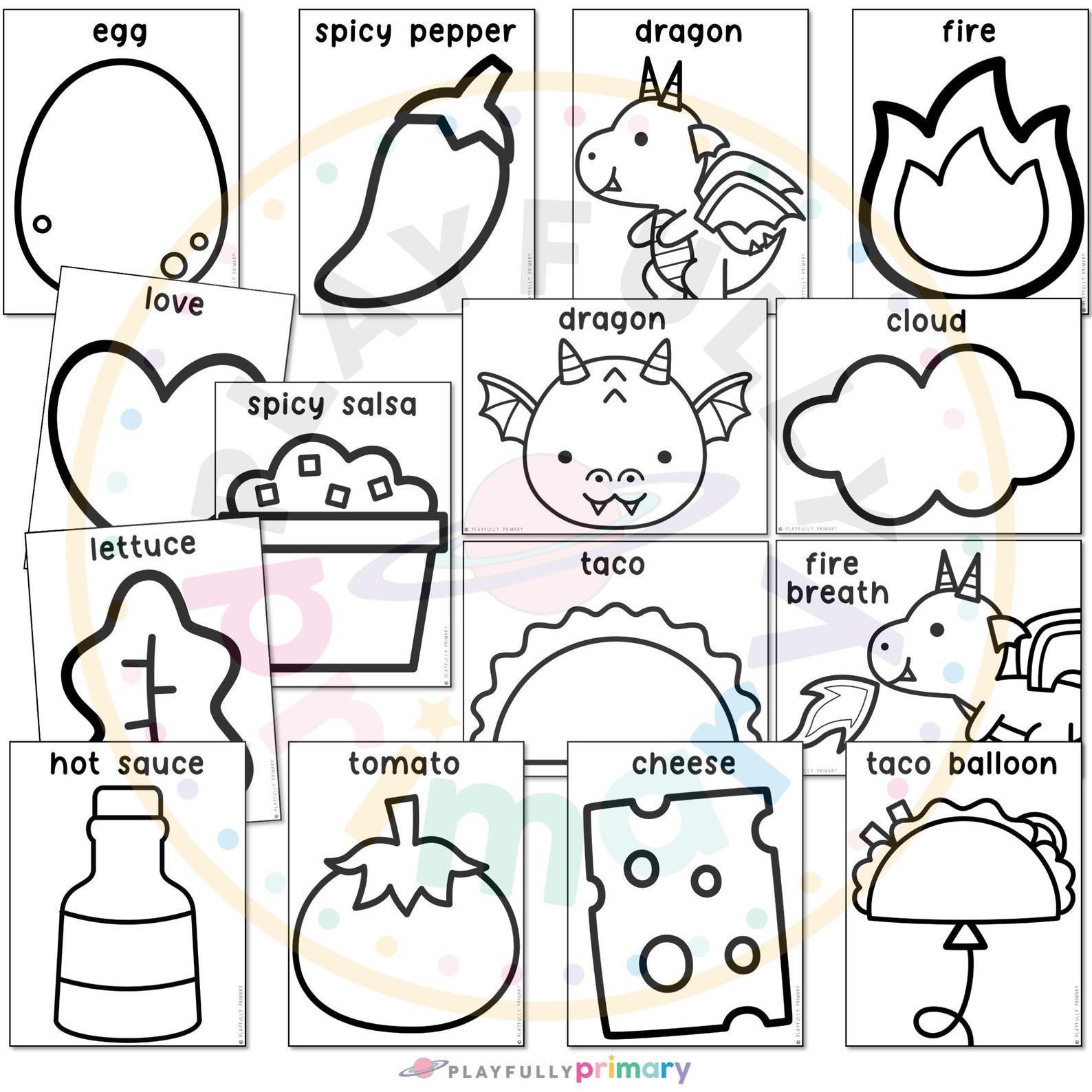 Dragons Love Tacos Craft Printable, Fine Motor Kindergarten + Preschool ...