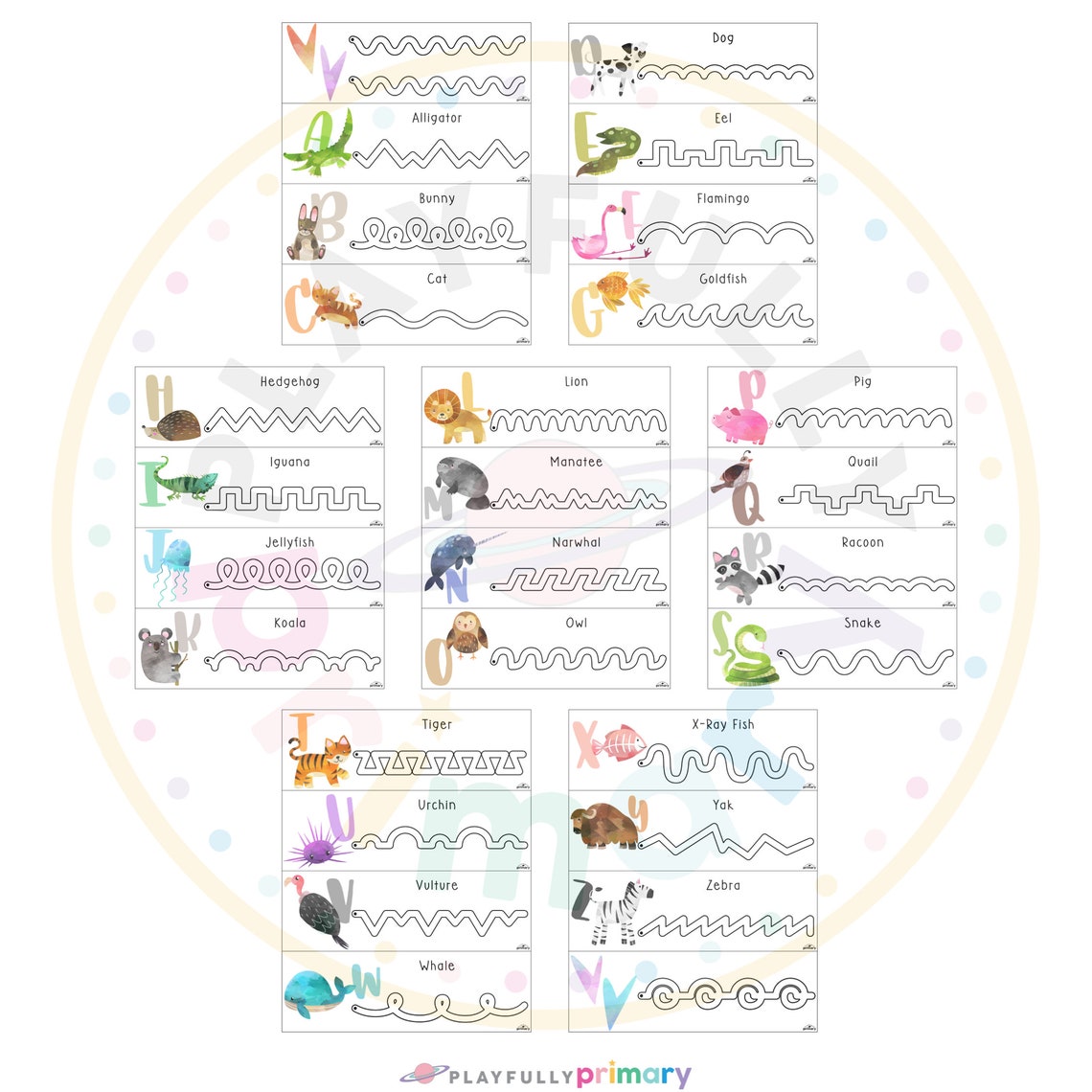 Alphabet Line Tracing Prewriting Printable, Pre-writing Prek Fine Motor ...