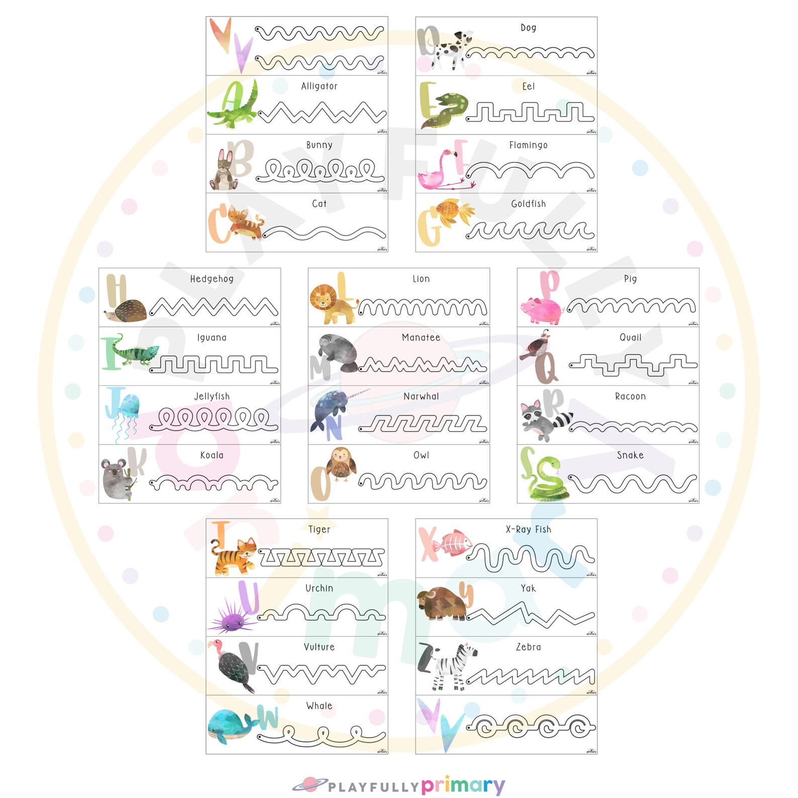 Alphabet Line Tracing Prewriting Printable, Pre-writing Prek Fine Motor ...