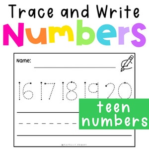 Number Worksheets for Preschool + Kindergarten Writing Practice, 1-20 ...