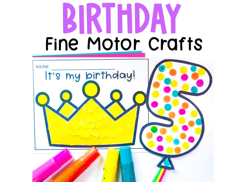 Birthday Crafts for Kids Printable | Preschool Craft Templates for ...