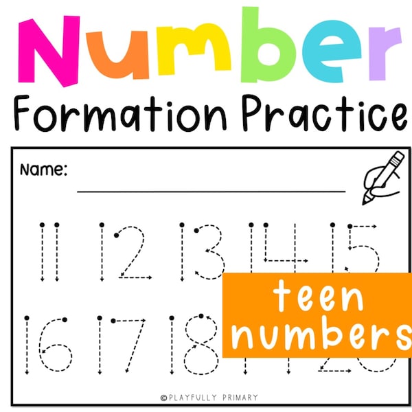 Tracing Numbers 11 20 Printables - Etsy