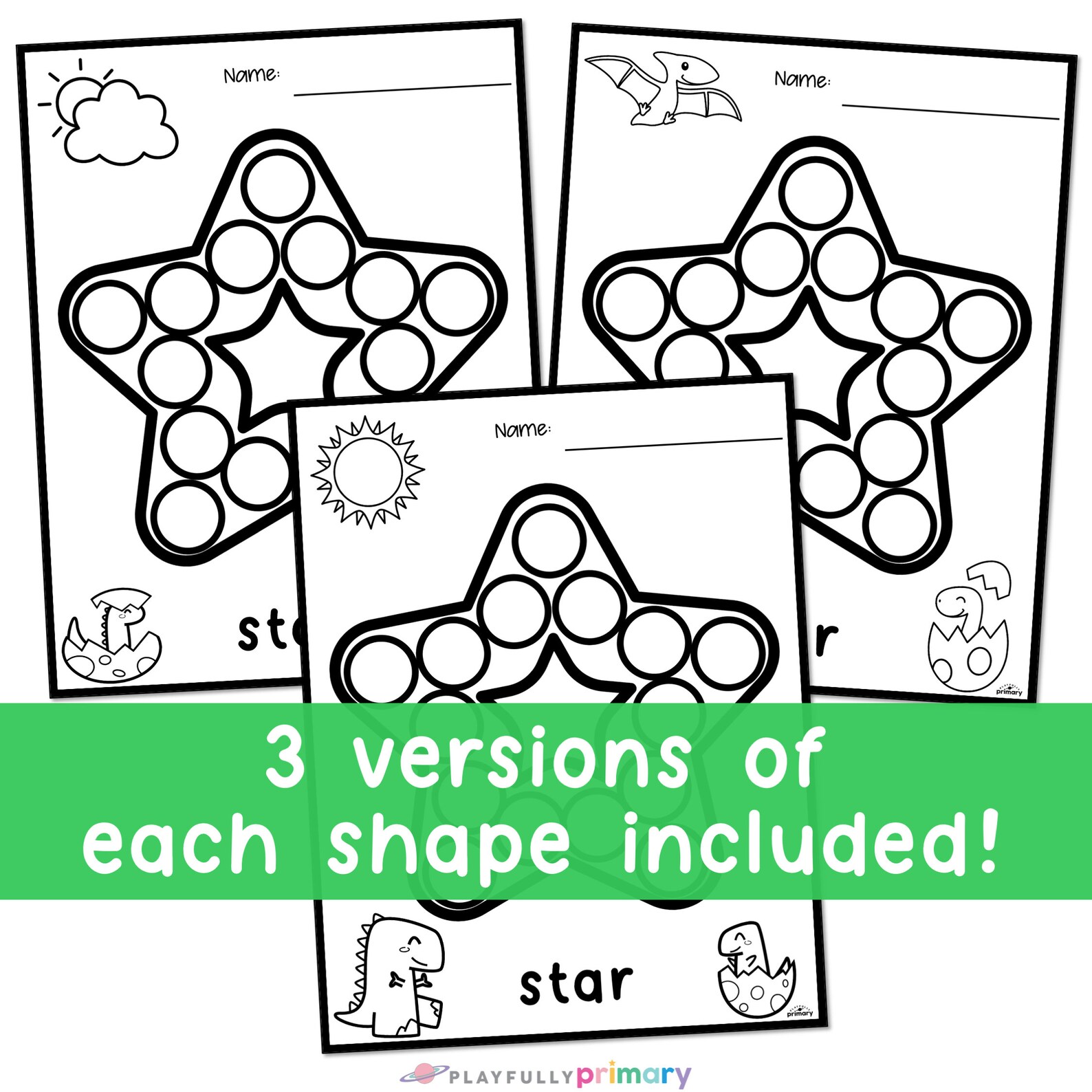 Dinosaur Dot Marker Activity Pages, Do a Dot Printable Preschool Shapes ...