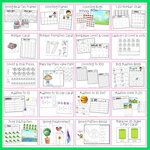 Spring Kindergarten Math, Reading, Writing Activities - Spring Unit ...