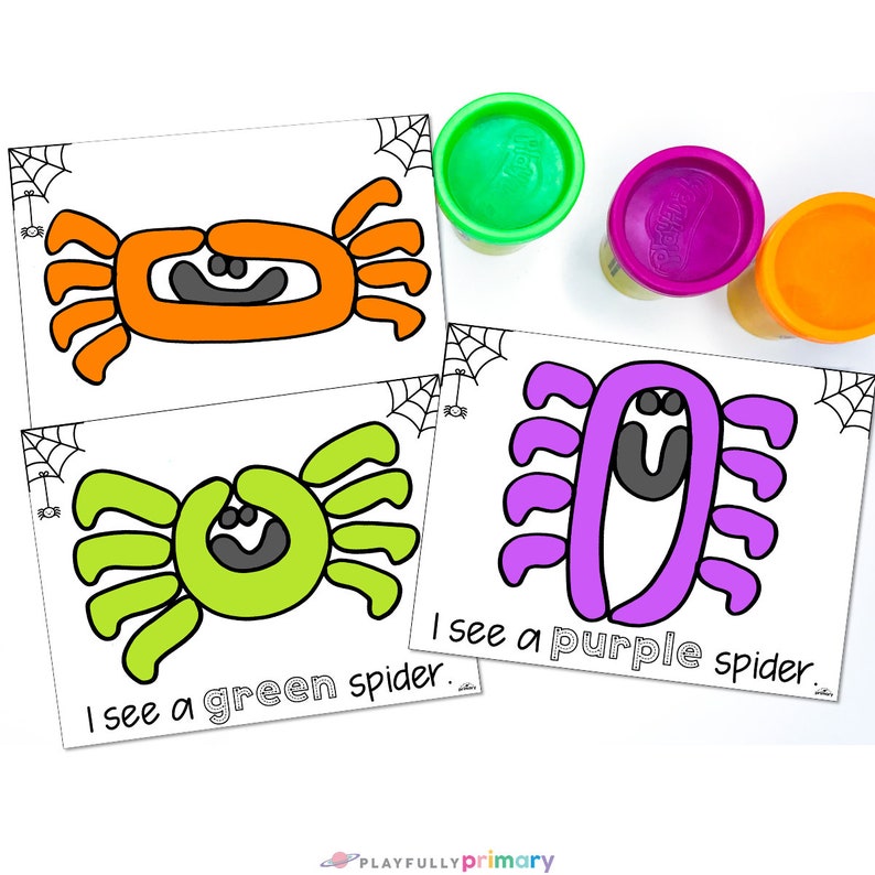 Halloween Playdough Mats, Spider Unit Study Printable Playdough ...