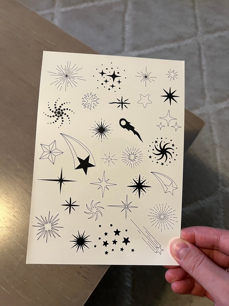Temporary Tattoo 29 Small Stars Realistic Temp Tattoo for - Etsy