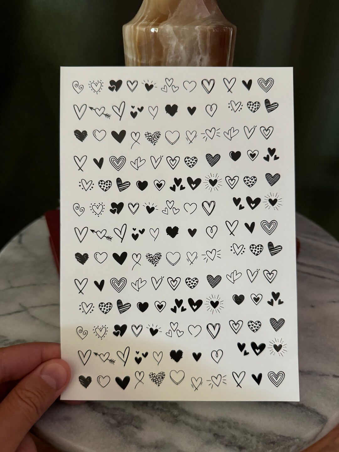 Temporary Tattoo, 143 Tiny Heart Temp Tattoo for Women and Men ...