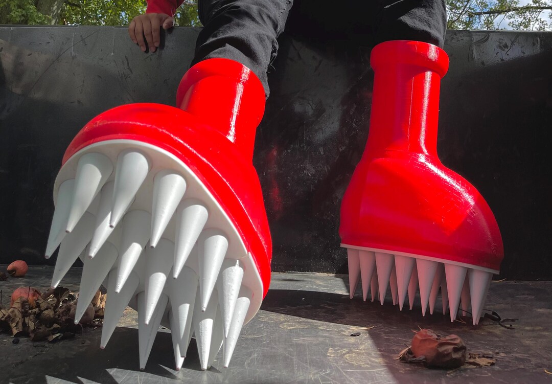 Big Red Spike Boots - Etsy