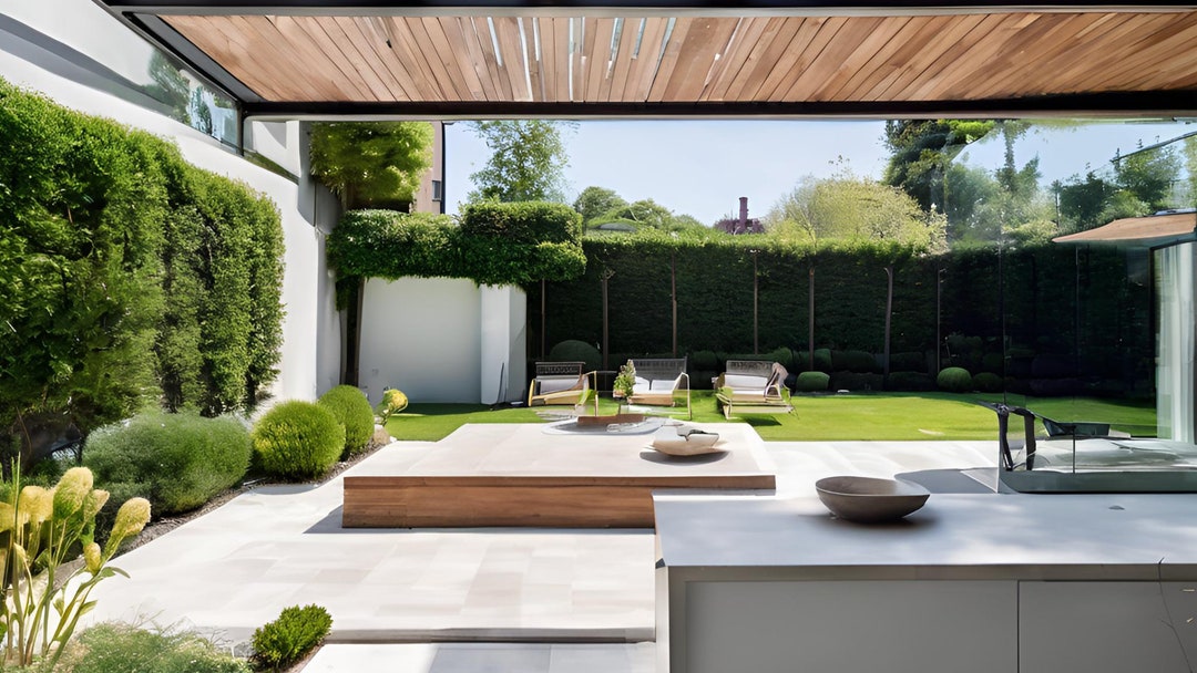 Zoom Virtual Background 4 Pack, Clean Modern Garden, Patio View - Etsy