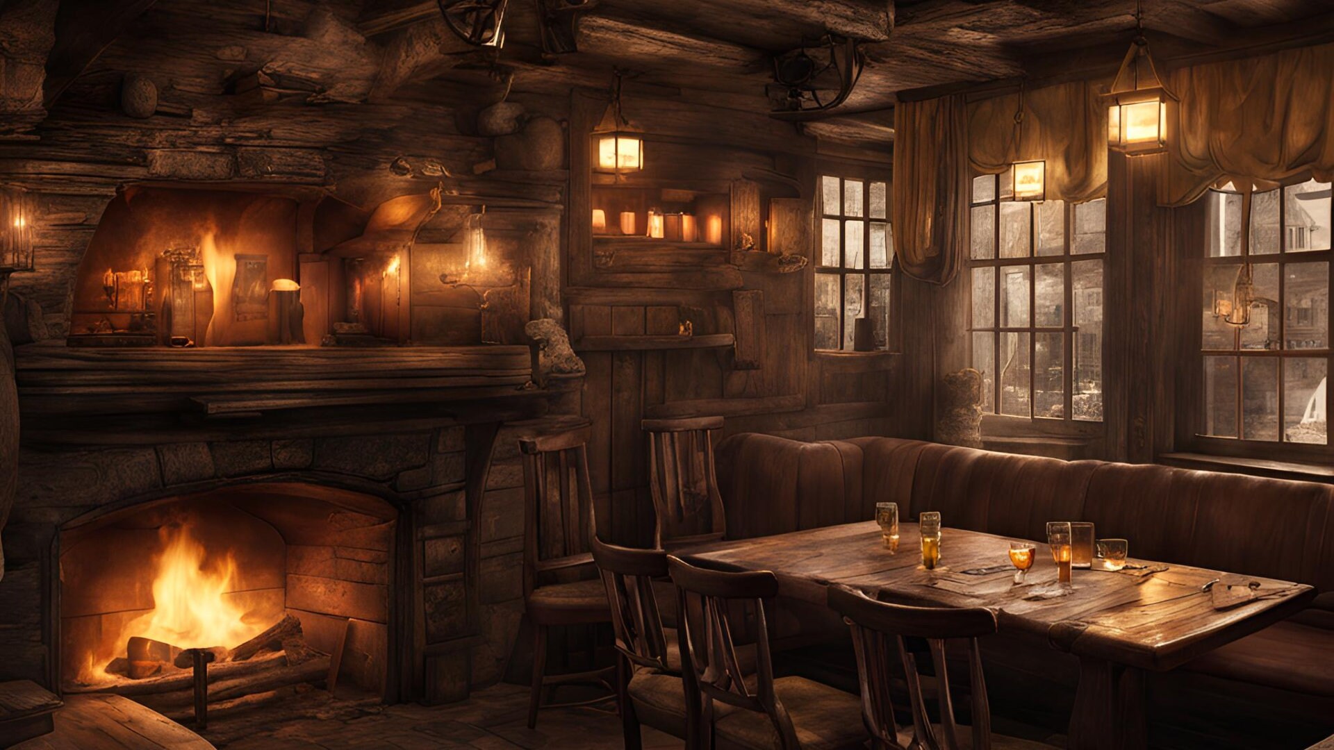 Zoom Background 4 Pack, Virtual Meeting Backdrop, Cozy Old Tavern - Etsy