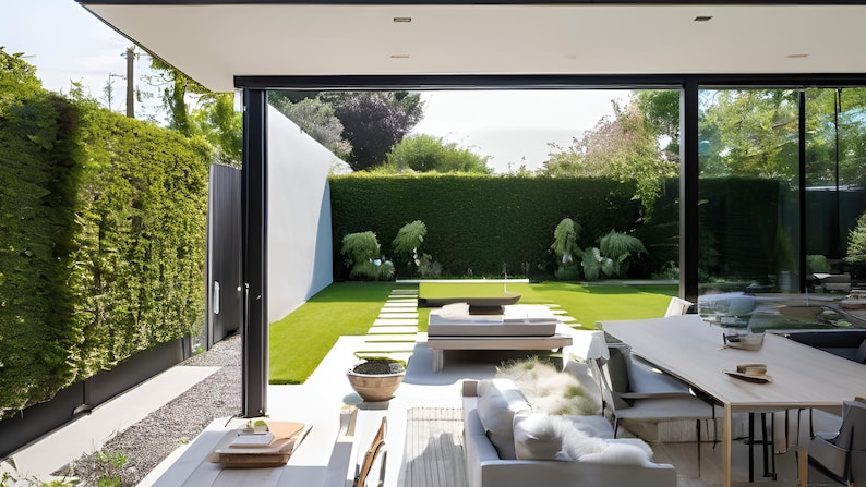 Zoom Virtual Background 4 Pack, Clean Modern Garden, Patio View - Etsy