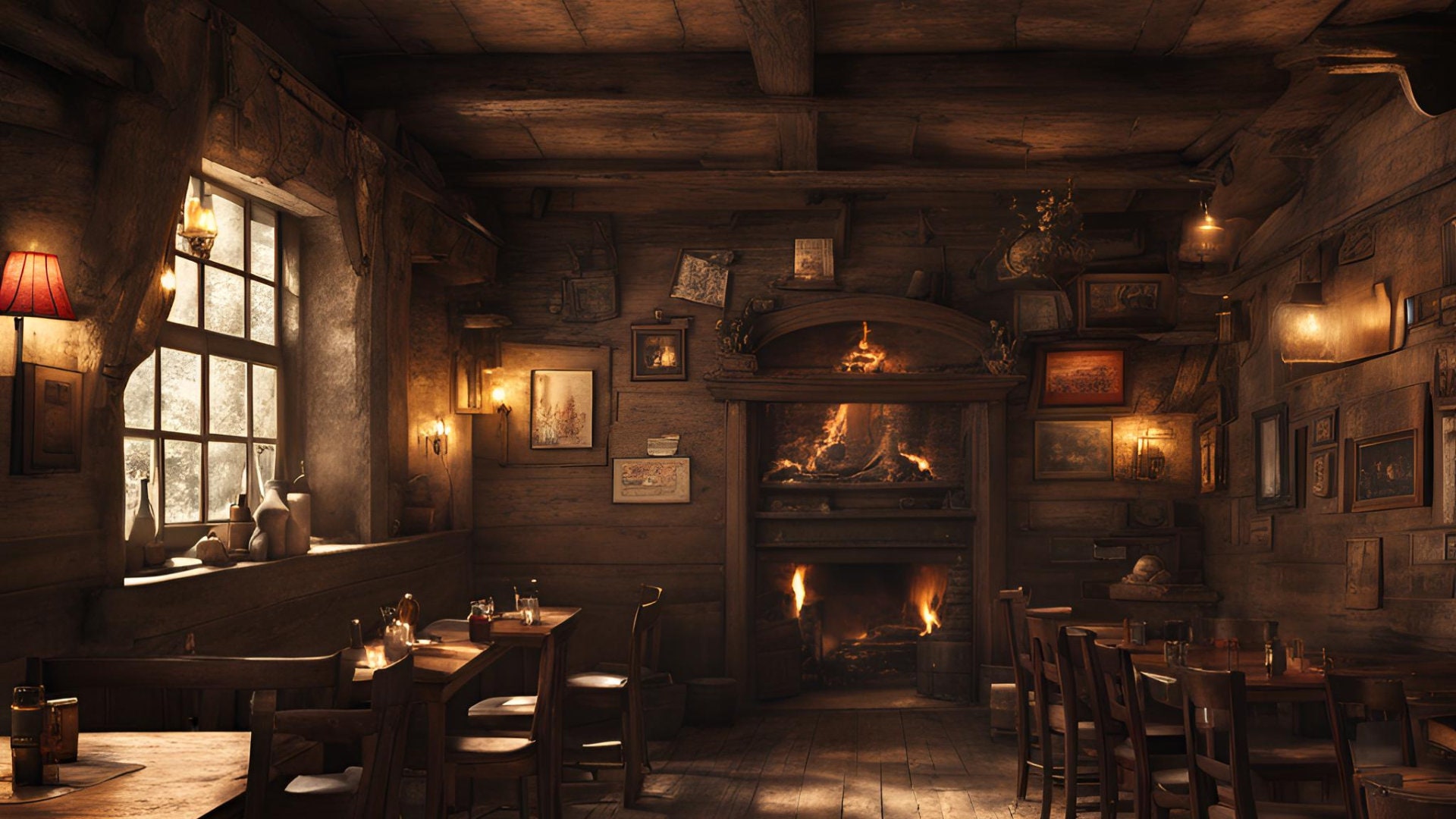 Zoom Background 4 Pack, Virtual Meeting Backdrop, Cozy Old Tavern - Etsy