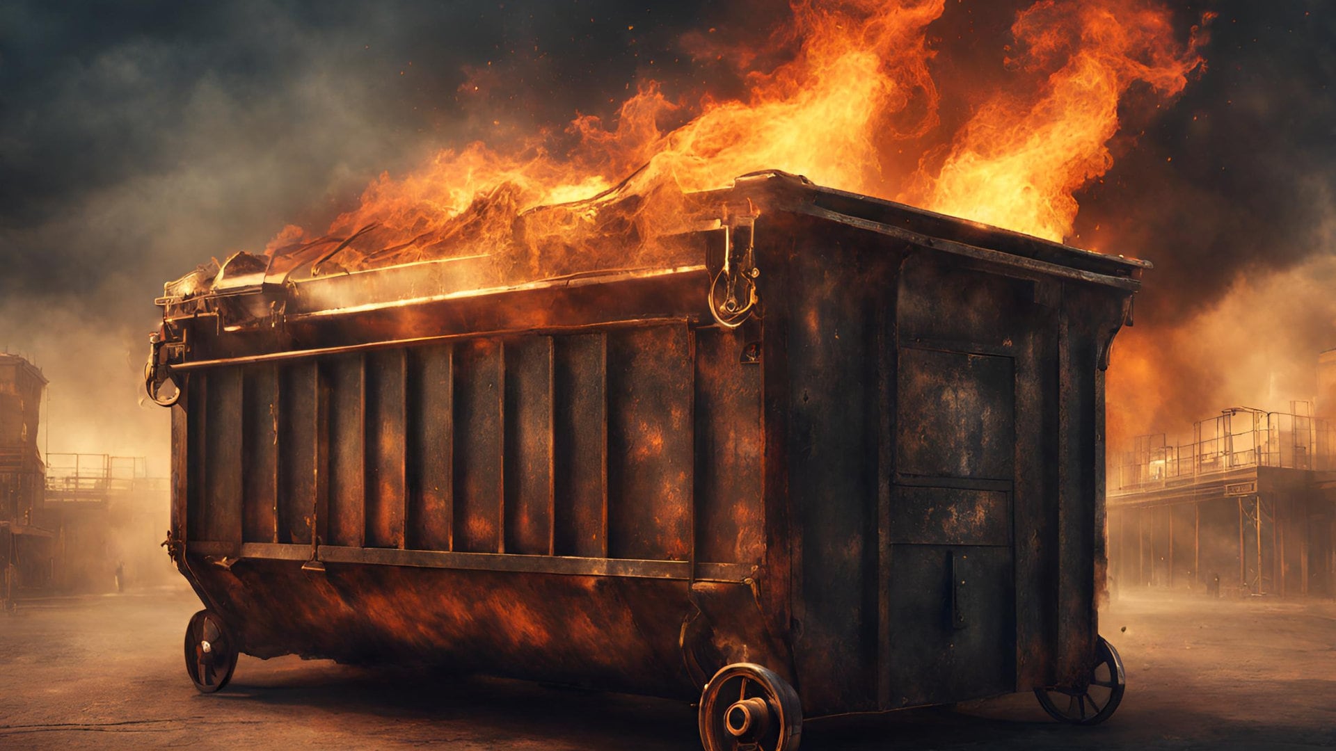 Zoom Virtual Background, Dumpster Fire, Steampunk Style - Etsy