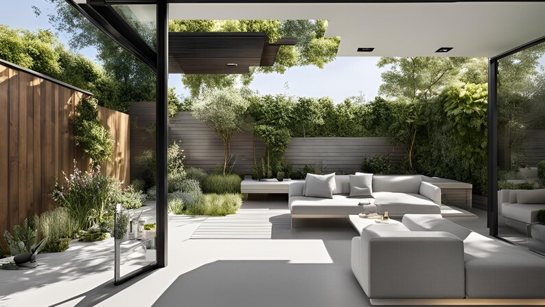 Zoom Virtual Background 4 Pack, Clean Modern Garden, Patio View - Etsy ...