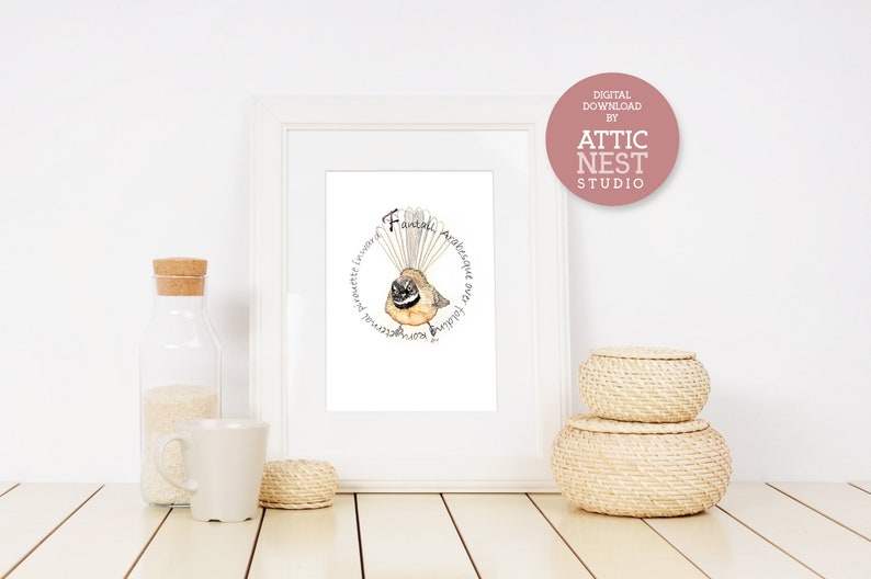 Fantail - New Zealand Native Bird - Haiku Poem - From Original ...