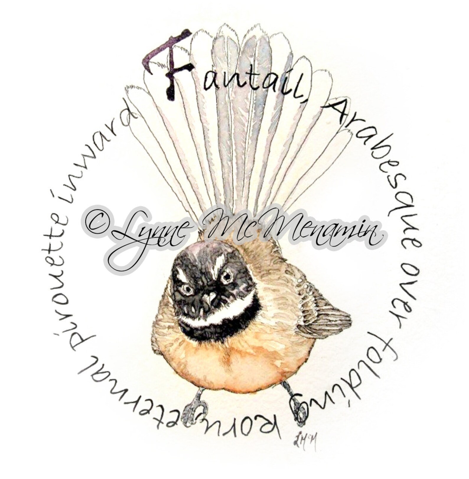 Fantail - New Zealand Native Bird - Haiku Poem - From Original ...