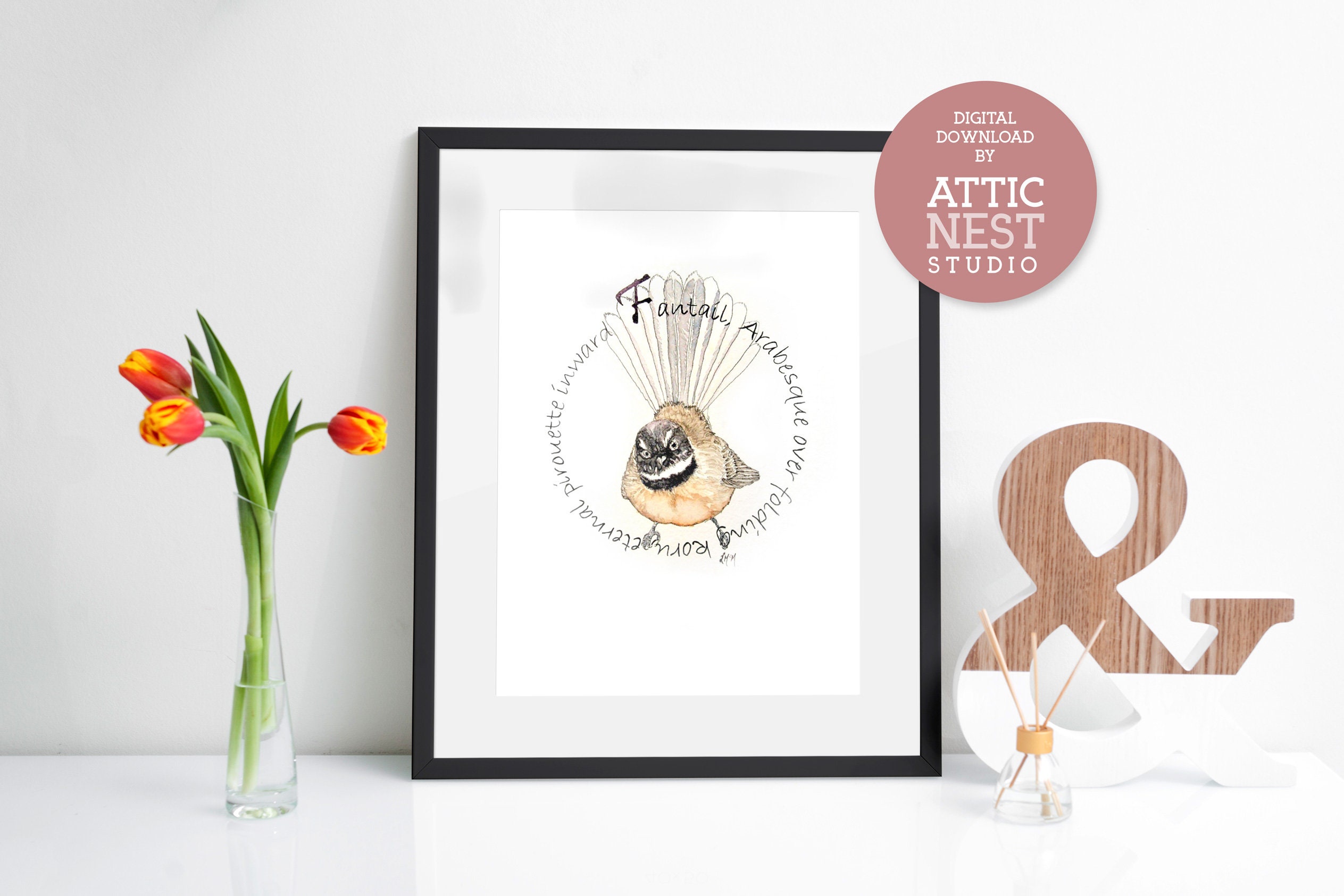 Fantail New Zealand Native Bird Haiku Poem From Original - Etsy UK