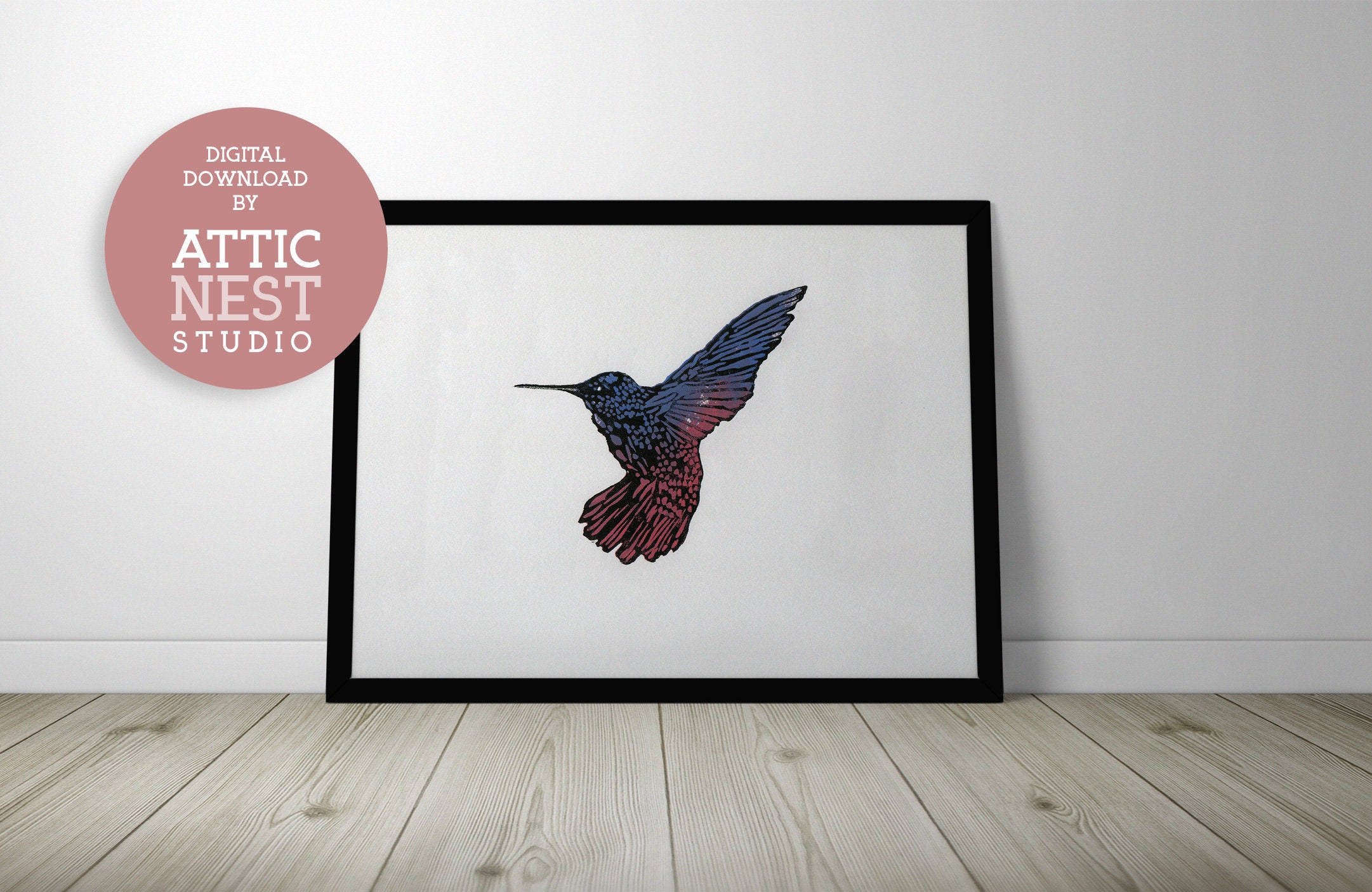 Hummingbird New Zealand Artist From Original Lino Print - Etsy