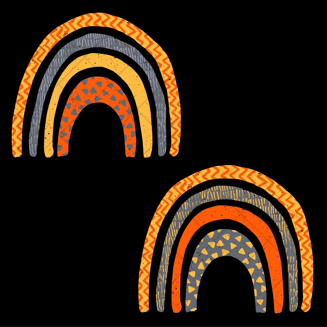 Modern Fall Rainbows Clip Art Sublimation Set 300 DPI PNG With ...